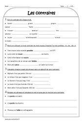 Mots De Sens Contraire Ce Exercice Valuation R Vision Le On Pdf