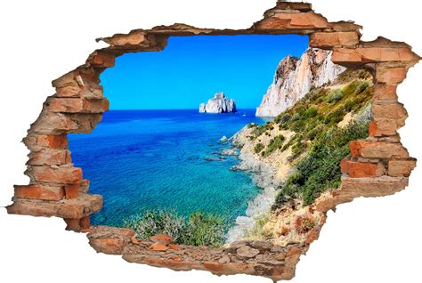 Dziura w ścianie 3D naklejka ścienna widok OCEAN 13498054396 Allegro pl