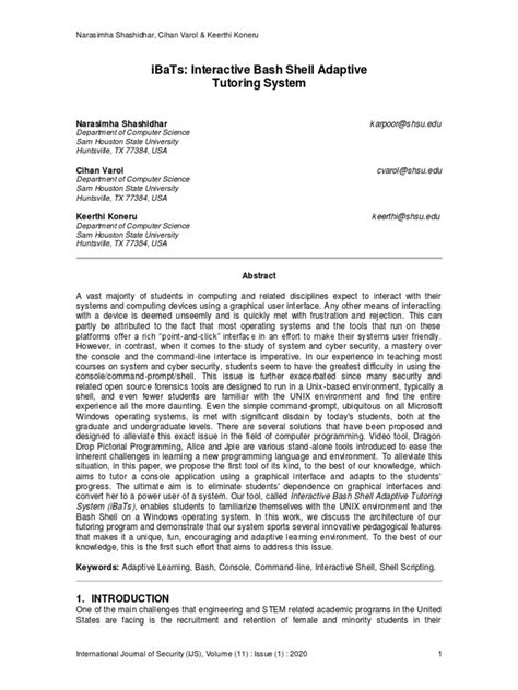 ibats interactive bash shell adaptive tutoring system pdf shell computing command line