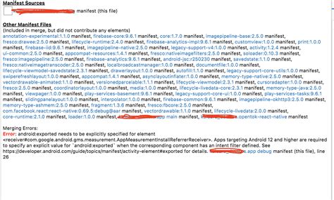 React Native Manifest Merger Failed In Android Xml File Stack Overflow
