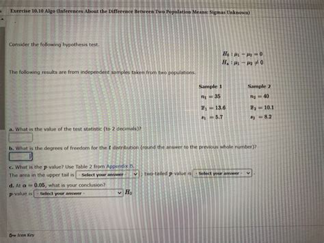 solved 5 exercise 10 10 algo inferences about the