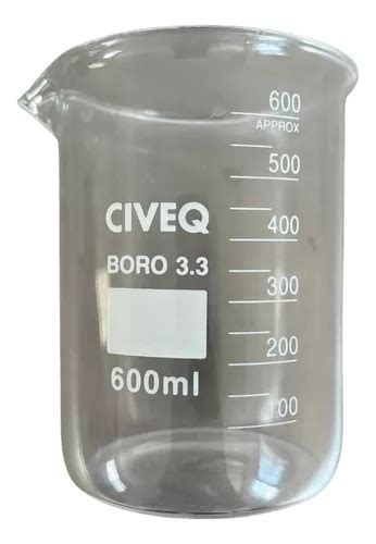 Vaso De Precipitado Graduado Para Laboratorio 600ml Vidrio MercadoLibre