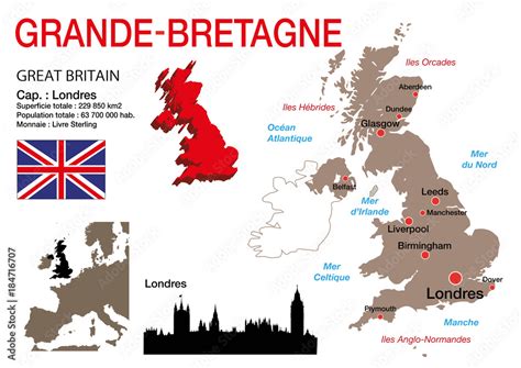 Carte géographique de Grande Bretagne Voyage Carte Plan