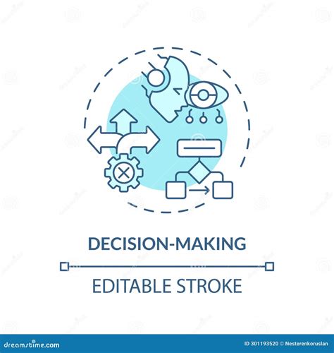 Thin Line Simple Blue Decision Making Icon Concept Stock Illustration