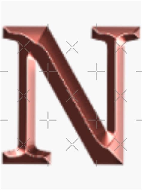 Rose Gold Upper Case Letter N Sticker For Sale By Molamode Redbubble