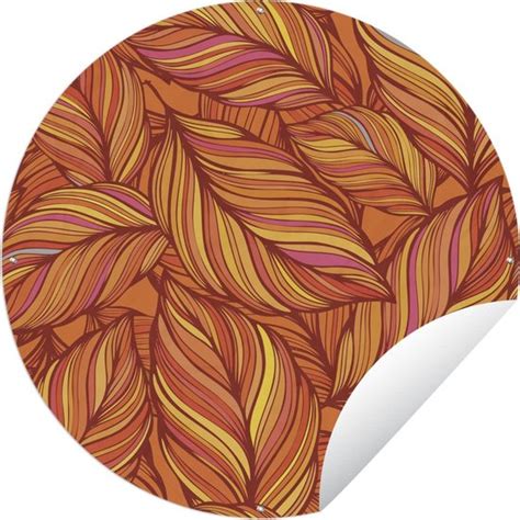 Tuincirkel Patronen Herfst Kleuren 60x60 Cm Ronde Tuinposter