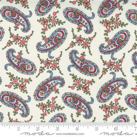 Moda Belle Isle Farmhouse Paisley Americana Cream Fabric By Minick