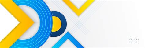 Premium Vector Modern Blue Yellow Geometric Banner Background