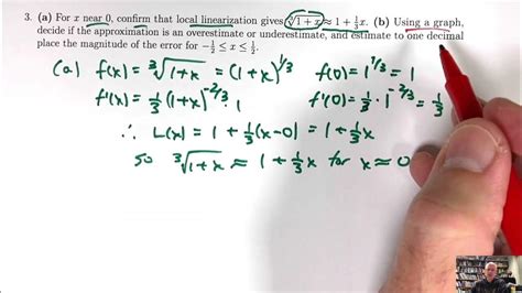 local linearization tangent line approximation youtube