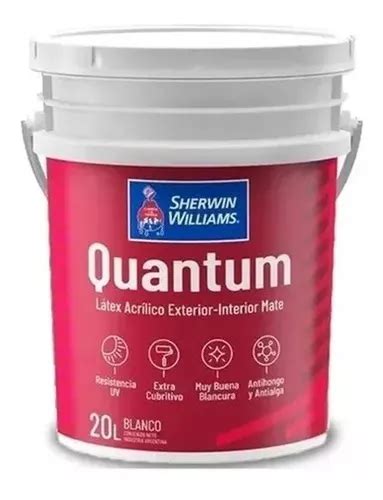Pintura Látex Interior Exterior Quantum Sherwin 20 Litros Color Blanco