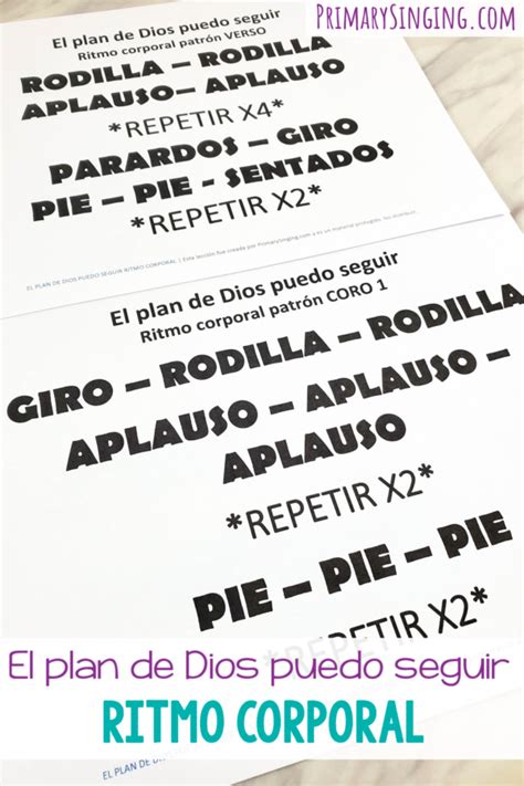 El Plan De Dios Puedo Seguir Ritmo Corporal Primary Singing