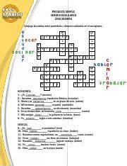 Crusigrama Present Tense Regular A Pdf PRESENTE SIMPLE VERBOS