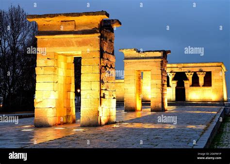 Egyptian Temple Of Debod In A Park Of Madrid Spain Stock Photo Alamy