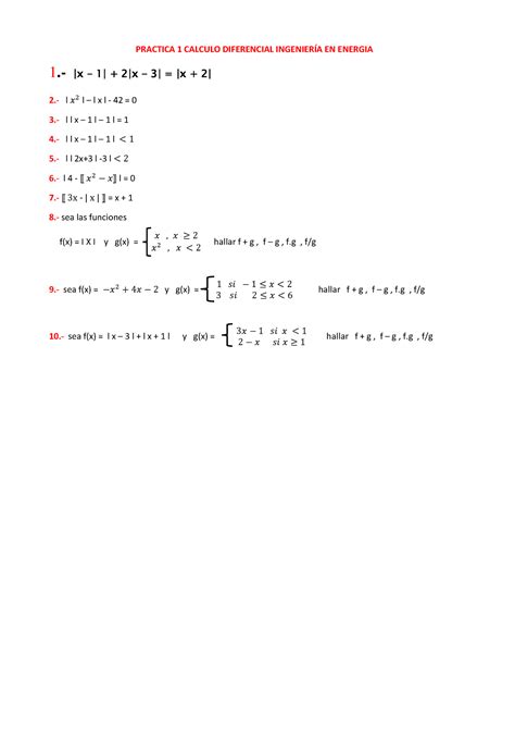 Practica 1 Calculo Diferencial Ingeniería EN Energia PRACTICA 1