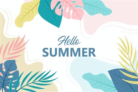 Diseño de vector de fondo de verano con hojas tropicales Vector Premium
