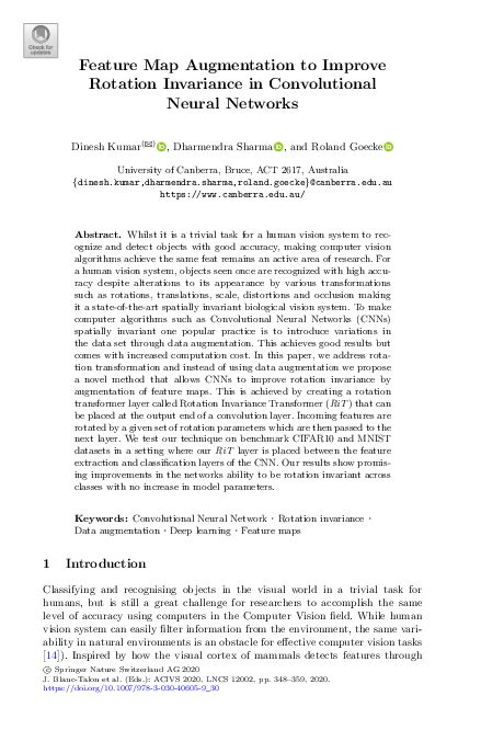 pdf feature map augmentation to improve rotation invariance in convolutional neural networks