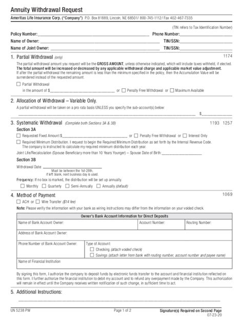 Ameritas Annuity Withdrawal Fill Out Sign Online DocHub