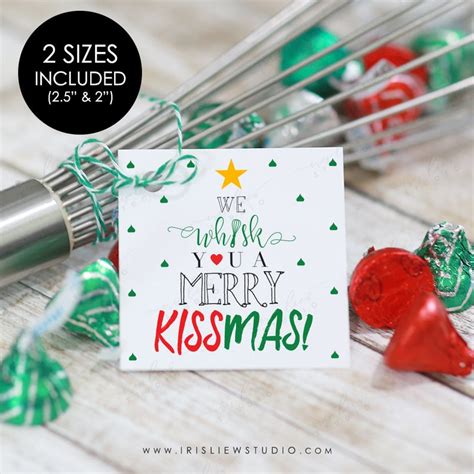 We Whisk You A Merry Kissmas Printable Tags Christmas Etsy