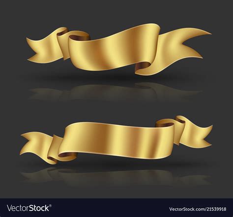 Gold Ribbon Banner Royalty Free Vector Image VectorStock