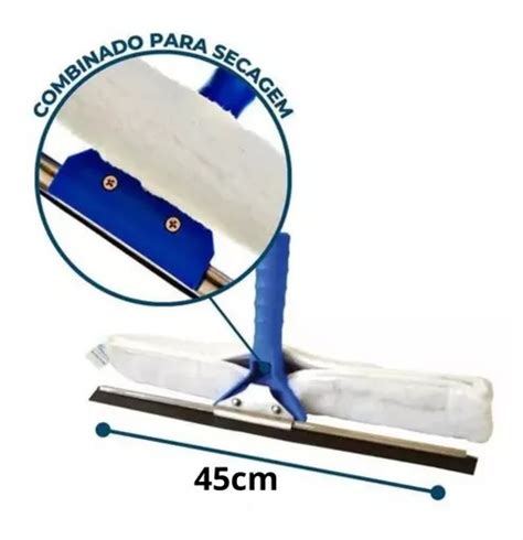 Rodo Combinado Limpeza Vidros 2 Em 1 45cm Bralimpia Mvcb450