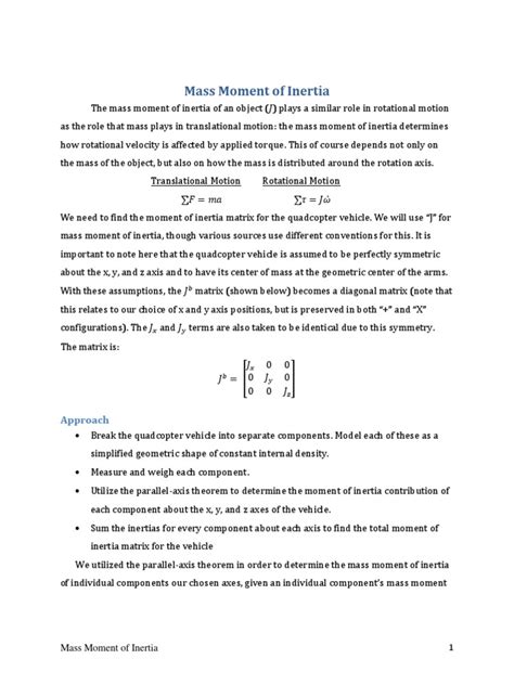 moment of inertia pdf cartesian coordinate system rotation around a fixed axis