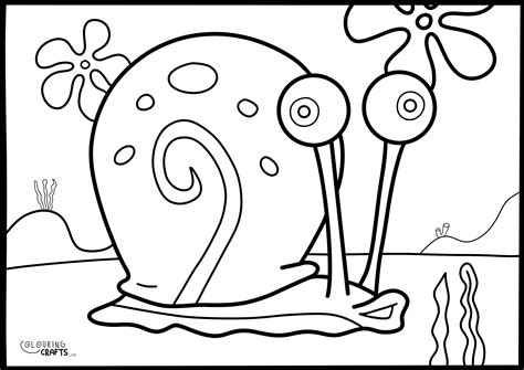 Spongebob Squarepants Gary Colouring Page Colouring Crafts