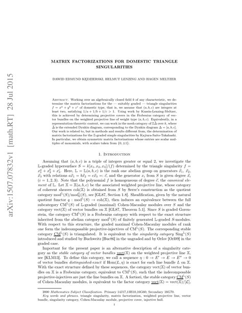 pdf matrix factorizations for domestic triangle singularities