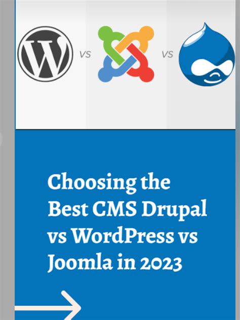Choosing The Best CMS Drupal Vs WordPress Vs Joomla In 2023