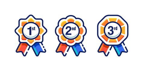 1st 2nd 3rd Medal First Place Second Third Award Winner Badge Guarantee