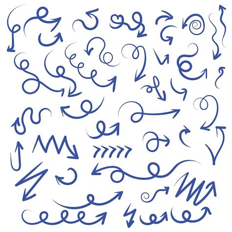 Conjunto De Flechas De Doodle Dibujadas A Mano Vector Gratuito Vector
