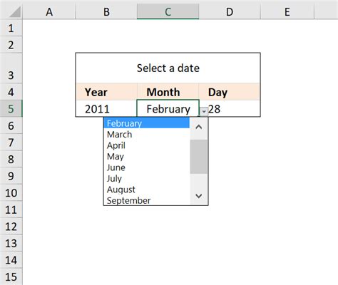 Create A Drop Down Calendar