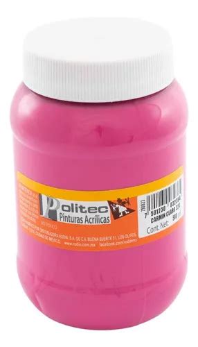 Pintura Acrilica Politec 500 Ml Acrilico Colores A Escoger Color Carmin