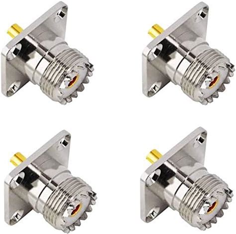 Amazon UHF Panel Mount 5 Pack Female SO239 Chassis Mount 4 Hole