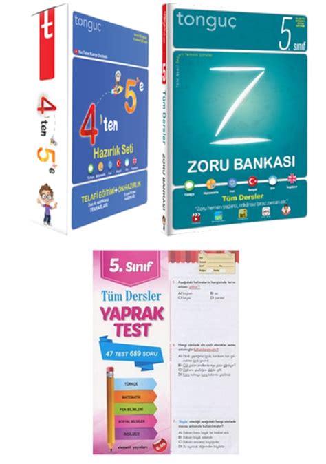 Tonguç Akademi 4 ten 5 e Hazırlık Seti 5 Sınıf Yaprak Test ve Tüm