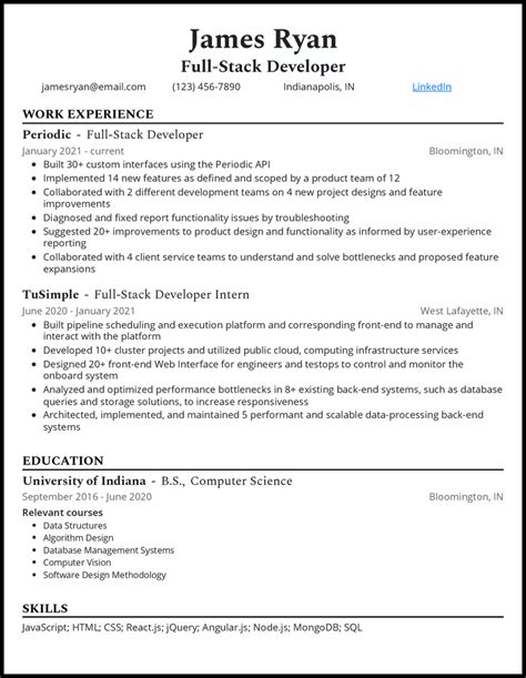 3 entry level full stack developer resume examples for 2023