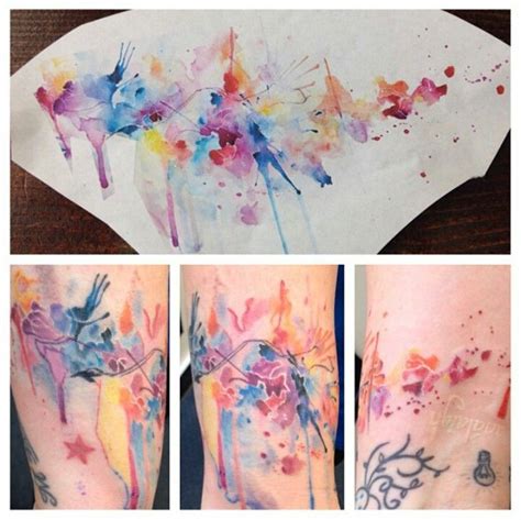 Watercolor Paint Splatter Tattoo