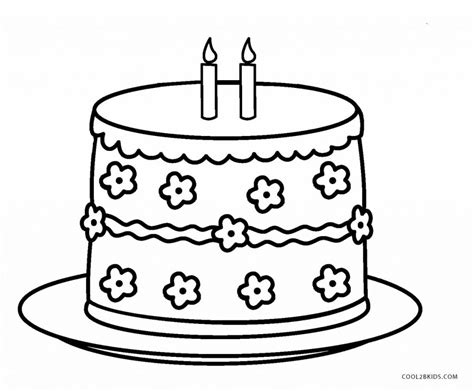 Desenhos de Bolo de Aniversário para colorir Páginas para impressão