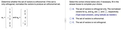 solved determine whether the set of vectors is orthonormal