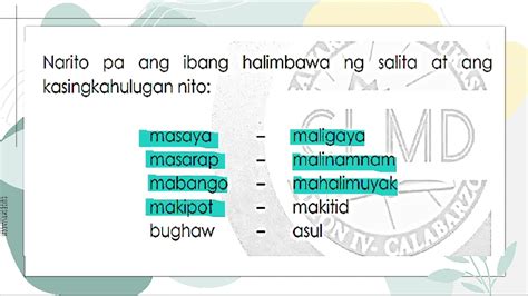 Pagtukoy Sa Kahulugan Ng Salita Batay Sa Kasingkahulugan Part Educ