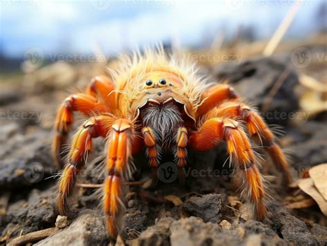 Close Up Highly Detailed MACRO Shot Of The Spider Generative Ai