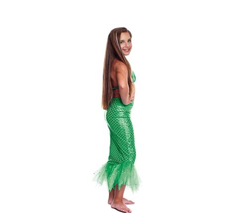 Disfraz O Kit Sirena Verde Para Ni A Top Y Falda