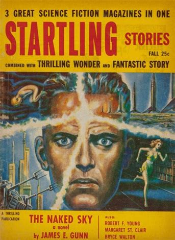 The Naked Sky Startling Stories Science Fiction Magazine Cover
