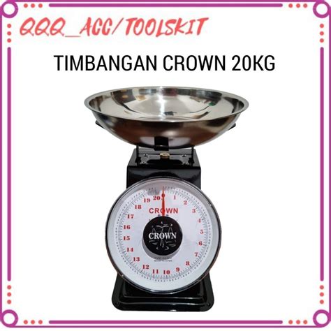 Jual Timbangan CROWN 20 Kg Besi Stainless Jarum Analog Manual Duduk