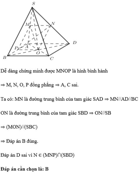 Cho hình chóp S ABCD có đáy ABCD là hình bình hành tâm O Gọi M N P