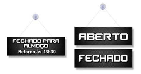 Placa Aberto Volto Logo Fechado Almoco Retornamos H Parcelamento