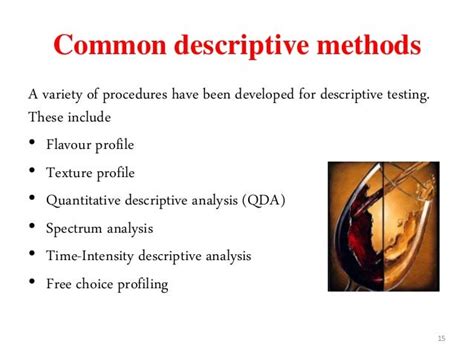 descriptive analysis for sensory evaluation