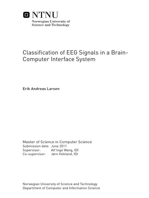 classification of eeg signals in a brain computer interface system pdf
