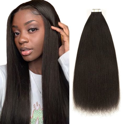 Amazon Caliee Yaki Straight Human Hair Tape In Extensions 22inch