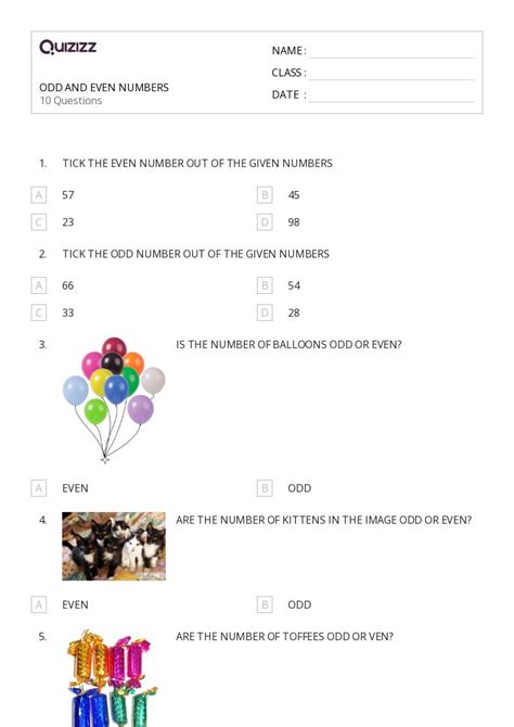 Odd And Even Numbers Worksheets For Nd Class On Quizizz Free