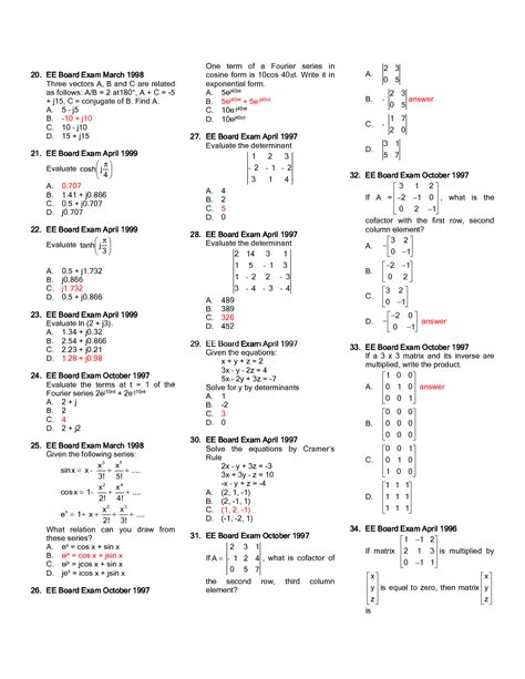 SOLUTION Past Board Exam Problems In Math All In One Studypool